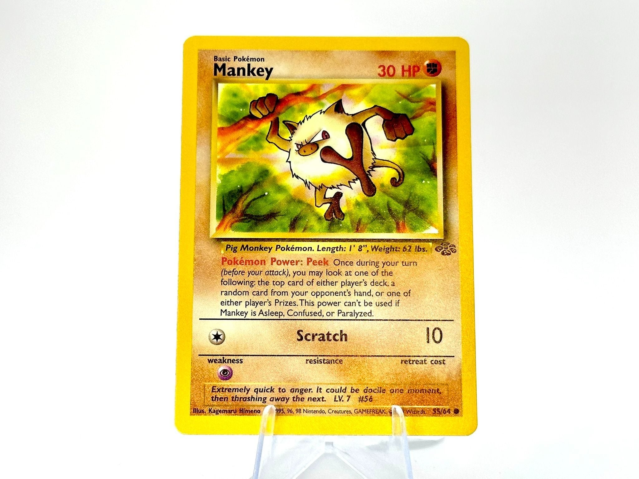 Mankey - Jungle [55/64] - 1999 WOTC - Kagemaru Himeno – Hollowlog Cards